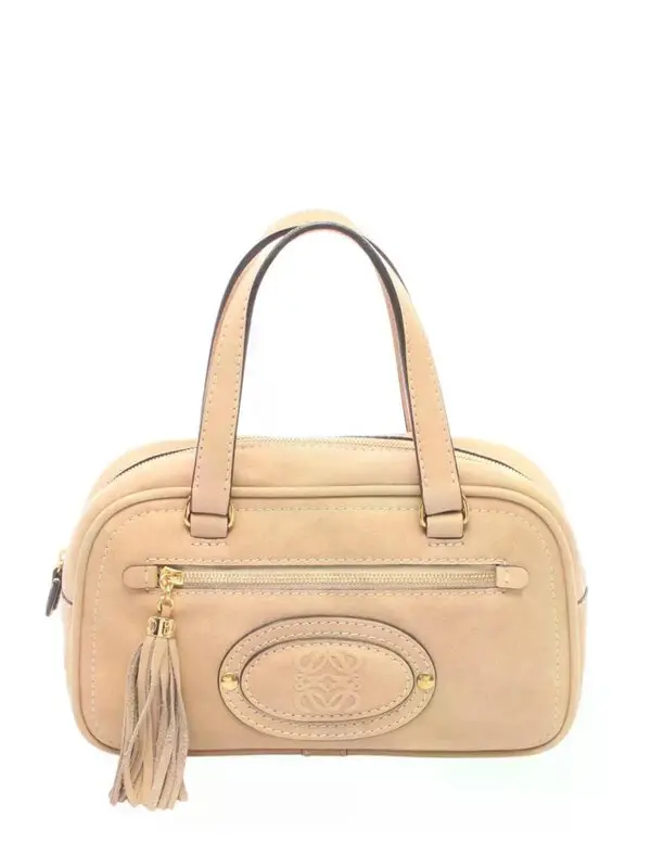 Loewe Mini Anagram Leather Tassel Handbag - Brown