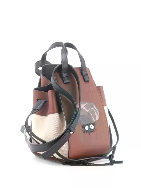 Loewe Spirited Away" Printed Leather And Canvas Mini Shoulder Bag - Brown