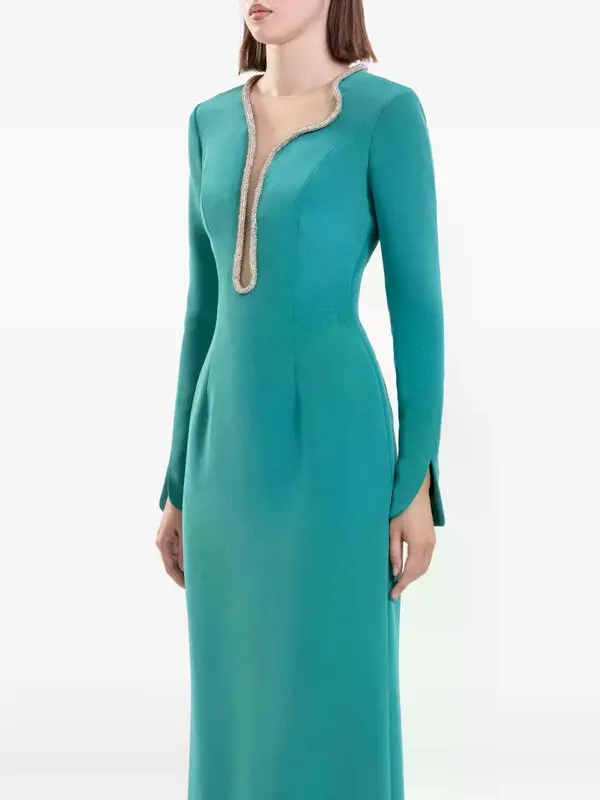 SAIID KOBEISY Crystal Embellished Maxi Dress
