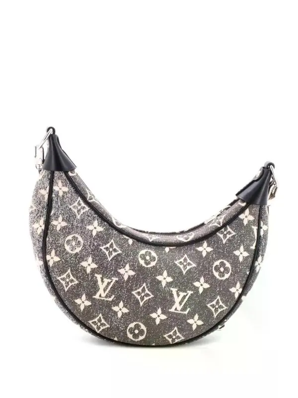 LOUIS VUITTON Monogram Jacquard Denim Loop Hobo Bag - Grey
