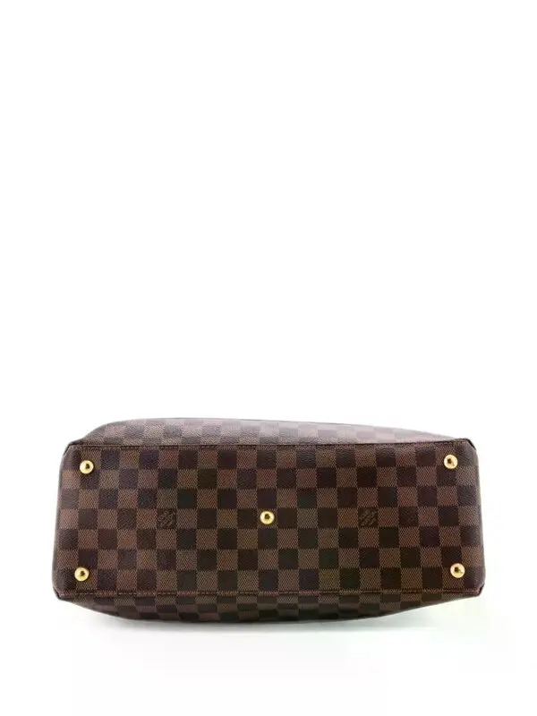 LOUIS VUITTON Riverside Handbag Damier With Leather Tote Bag