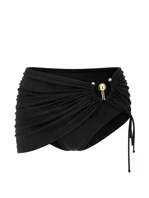 Christopher Esber Ruched Hardware-detail Skirt Bottoms - Black