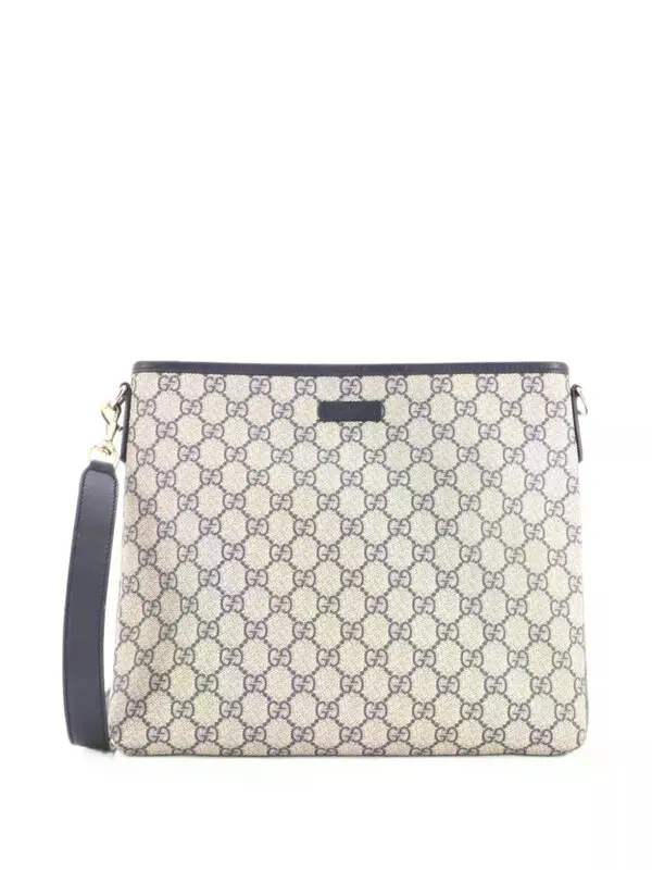 Gucci Zip Top Messenger Bag Gg Coated Canvas Medium Crossbody Bag