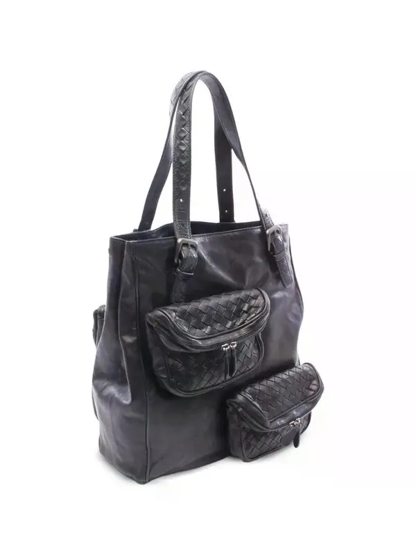 Bottega Veneta 2000s Intrecciato Tote Bag - Black