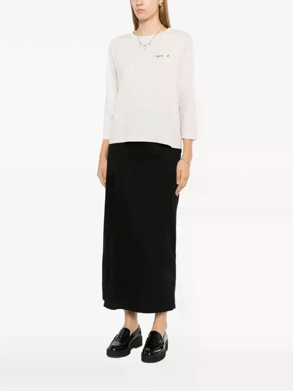AGNES B. Logo Print Long Sleeve T-shirt