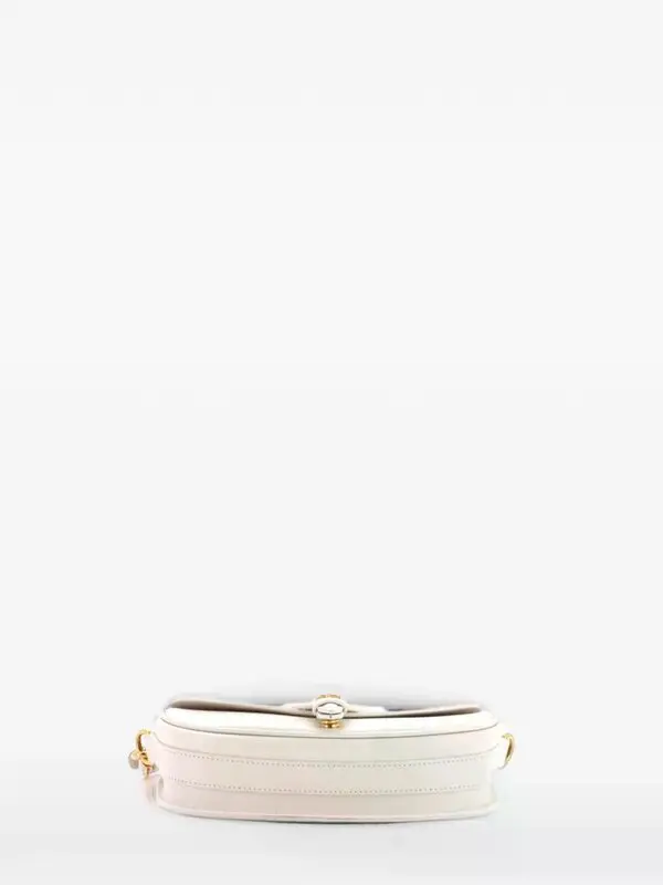 Dior Bobby Flap Bag Leather East West Crossbody Bag - White