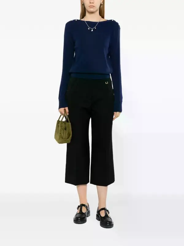 AGNES B. Badiane Pearl Snap Sweater - Blue