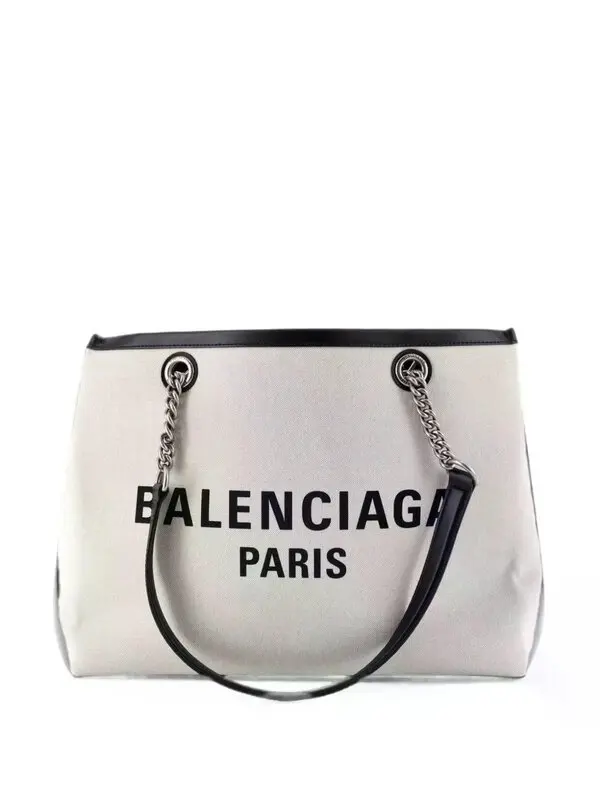 Balenciaga Duty Free Printed Canvas Medium Tote Bag