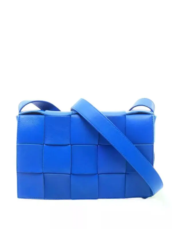 Bottega Veneta 2010s Cassette Intrecciato Shoulder Bag - Blue