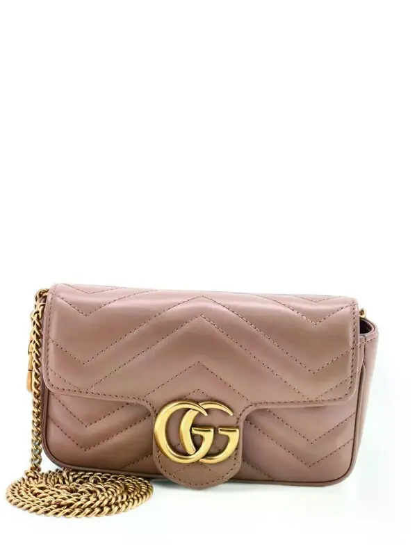 Gucci Gg Marmont Flap Bag Matelasse Leather Super Mini Crossbody Bag - Neutrals