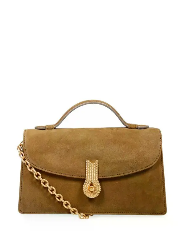 AMATO DANIELE Queen Altrove Suede Chain-link Crossbody Bag - Brown
