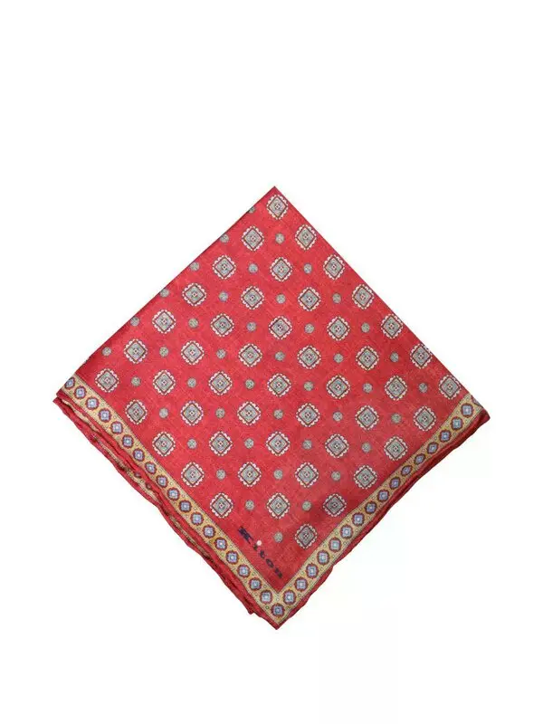 Kiton Medallion-print Silk Handkerchief