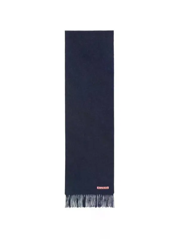 Acne Studios Fringe Wool Scarf Skinny - Blue