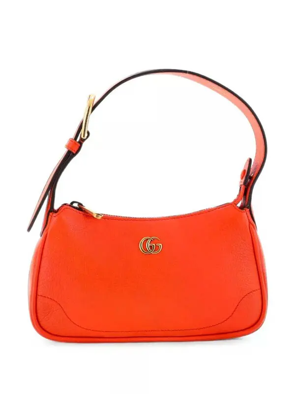 Gucci Aphrodite Leather Mini Shoulder Bag - Orange