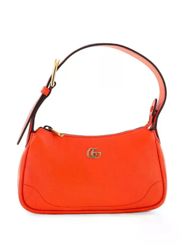 Gucci Aphrodite Leather Mini Shoulder Bag - Orange