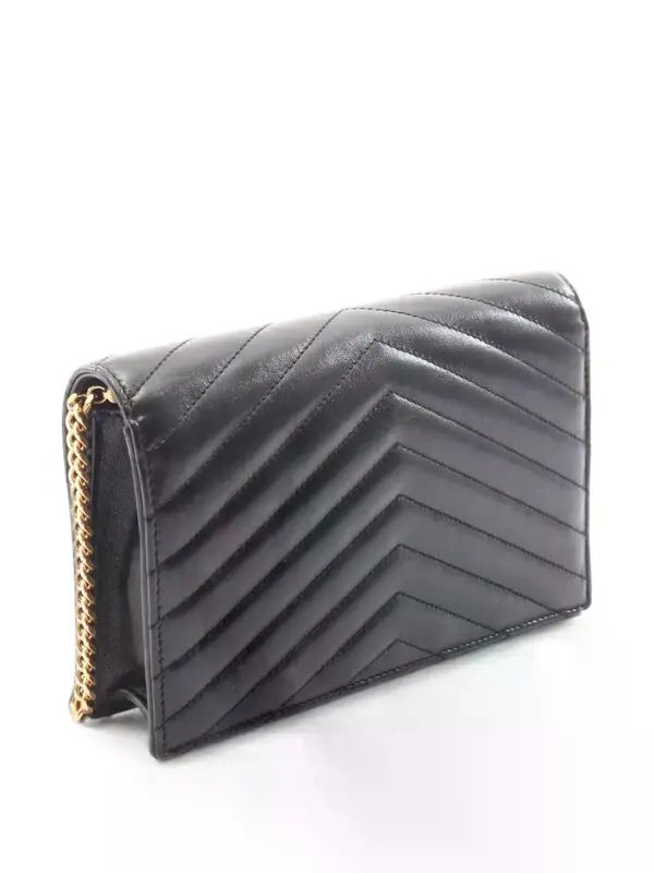 Saint Laurent 2010s Cassandra Envelope Chain Wallet