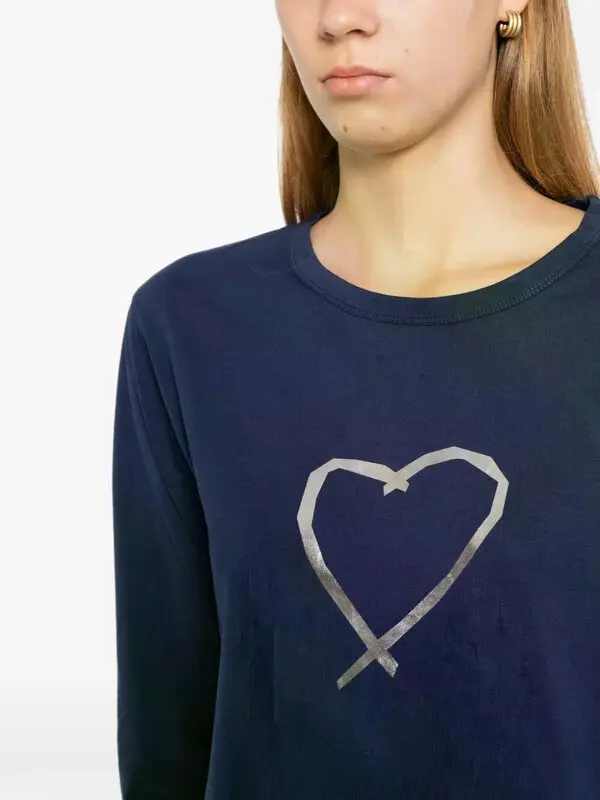 AGNES B. Heart-print Long-sleeve T-shirt