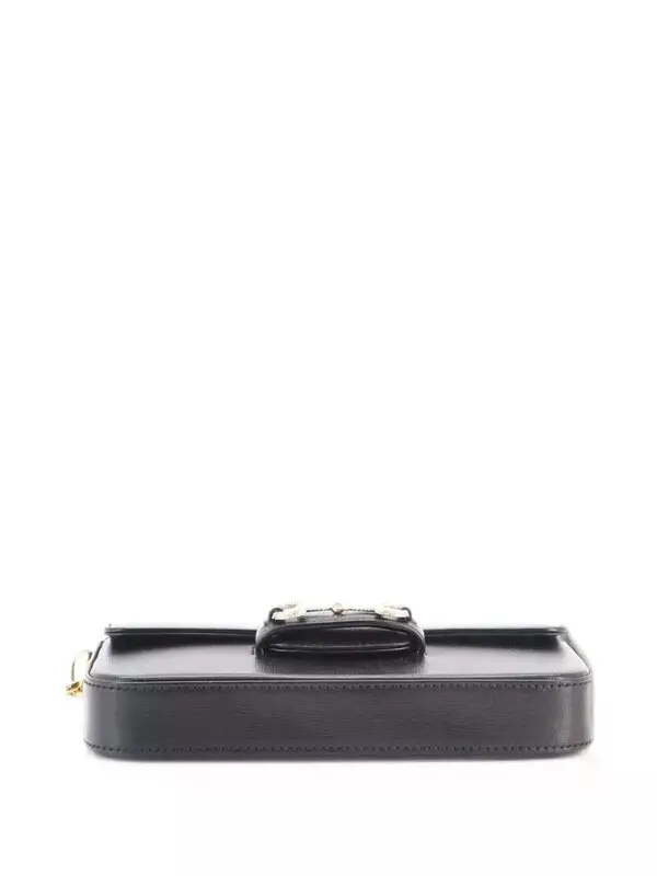Gucci Horsebit 1955 Leather With Crystal Detail Mini Shoulder Bag