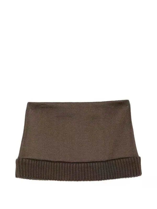 Miu Miu 2000s Mesh-knit Ribbed-trim Mini Skirt