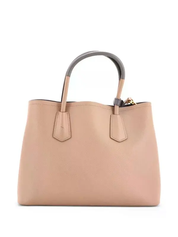 Prada Saffiano Leather Medium Tote Bag - Neutrals