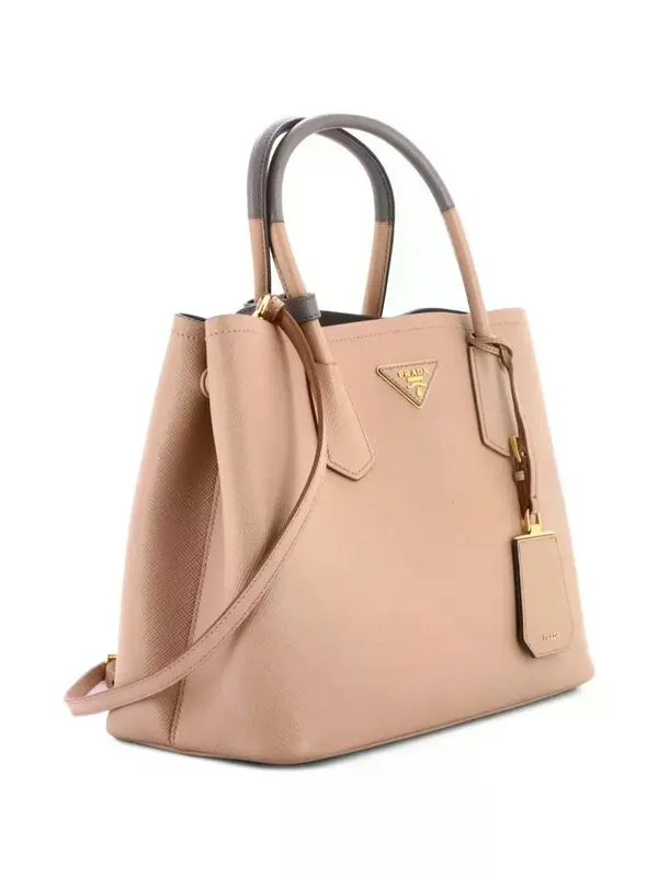 Prada Saffiano Leather Medium Tote Bag - Neutrals