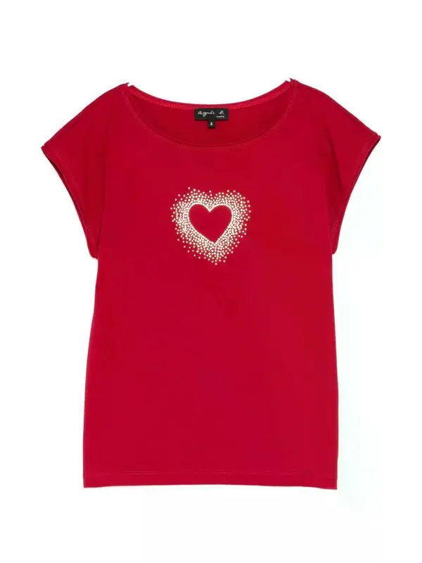 AGNES B. Heart Print T-shirt