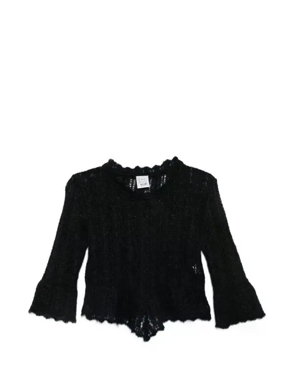 Moschino 2000s Lace-knit Flared-sleeve Sweater