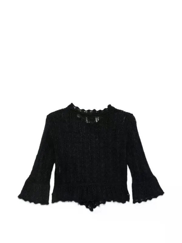Moschino 2000s Lace-knit Flared-sleeve Sweater