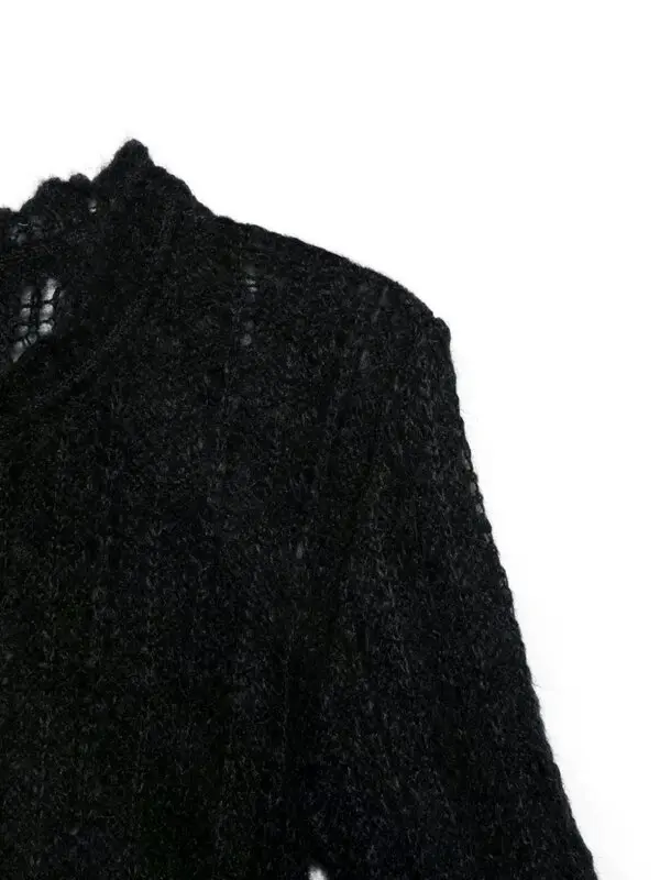 Moschino 2000s Lace-knit Flared-sleeve Sweater