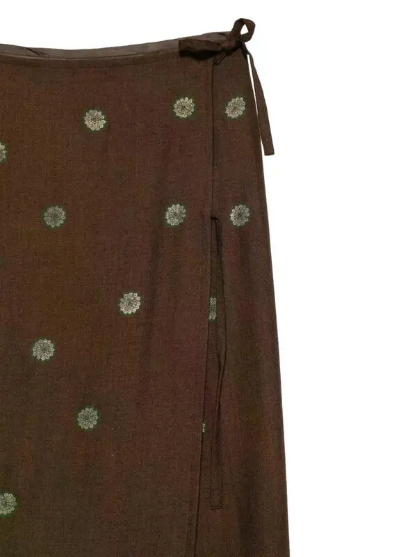 Dries Van Noten 1990s Floral-print Wrap Midi Skirt