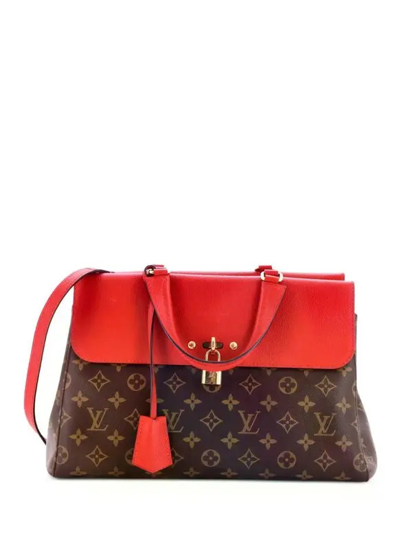 LOUIS VUITTON Monogram Canvas And Leather Satchel - Red