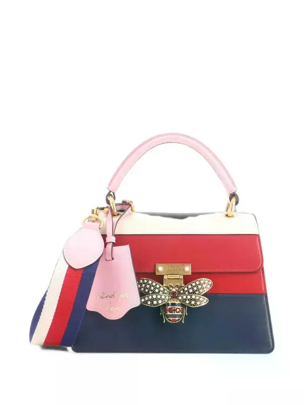 Gucci Queen Margaret Top Handle Bag Colorblock Leather Small Satchel - Multicolour