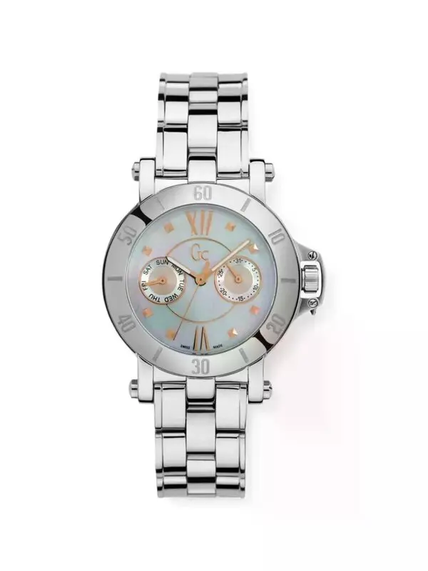 Guess Sport Chic 34mm Watch With Engraved Bezel - White