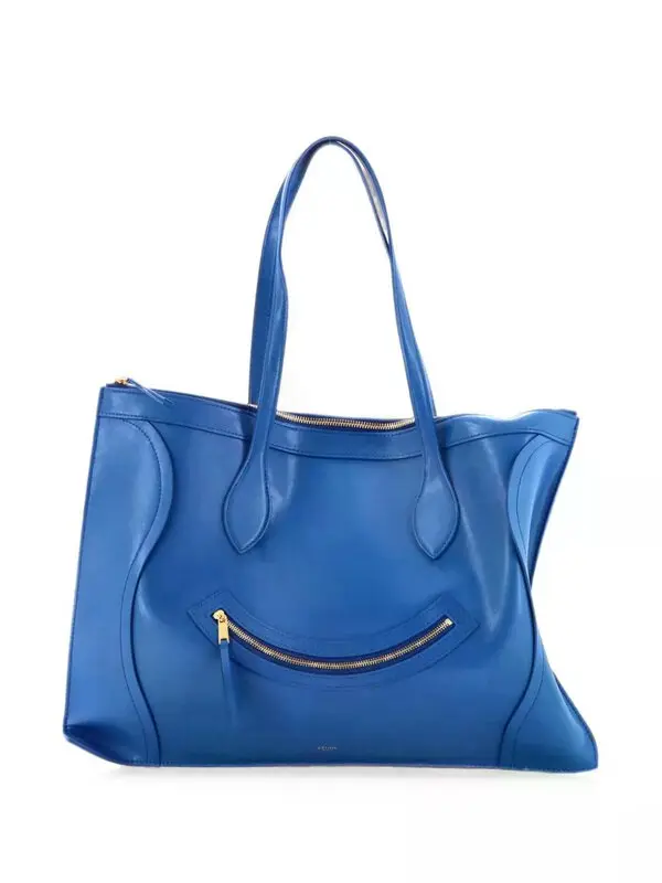Celine New Luggage Flat Cabas Smooth Leather Tote Bag - Blue