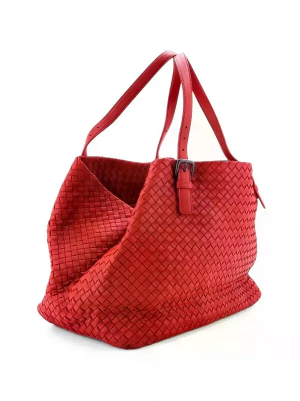 Bottega Veneta Intrecciato Nappa Large Tote Bag - Red
