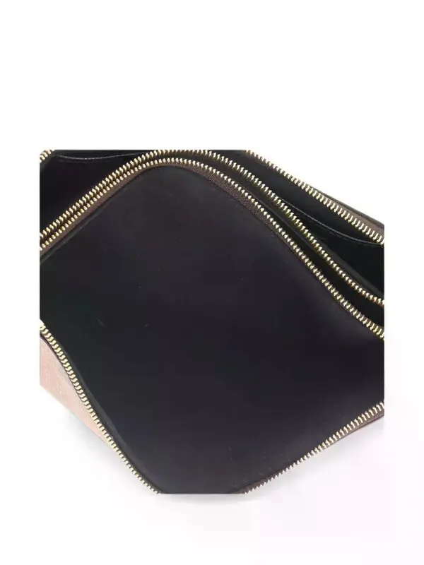 LOUIS VUITTON Double Zip Pochette Reverse Monogram Giant Clutch Bag - Brown