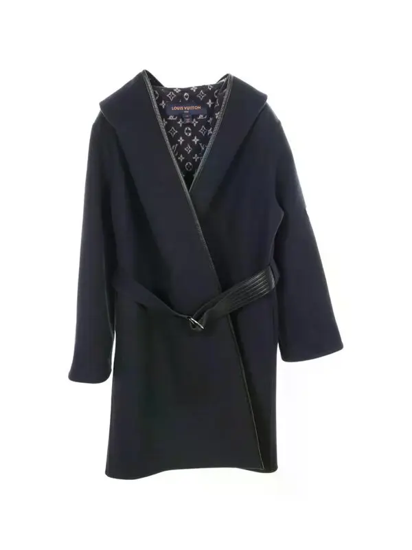 LOUIS VUITTON 2010s Monogram Hooded Wrap Coat