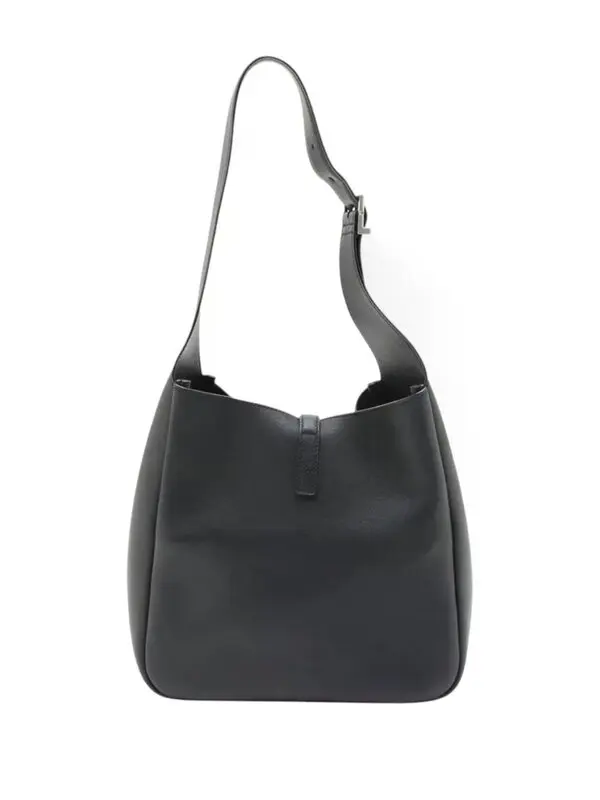 Saint Laurent Small Grained Calfskin Hobo Shoulder Bag - Black