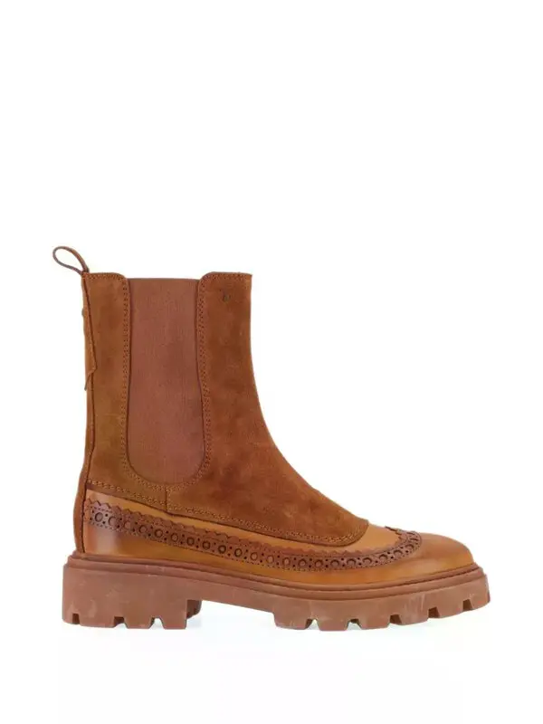 TOD'S Brogue-detail Chelsea Boots - Brown