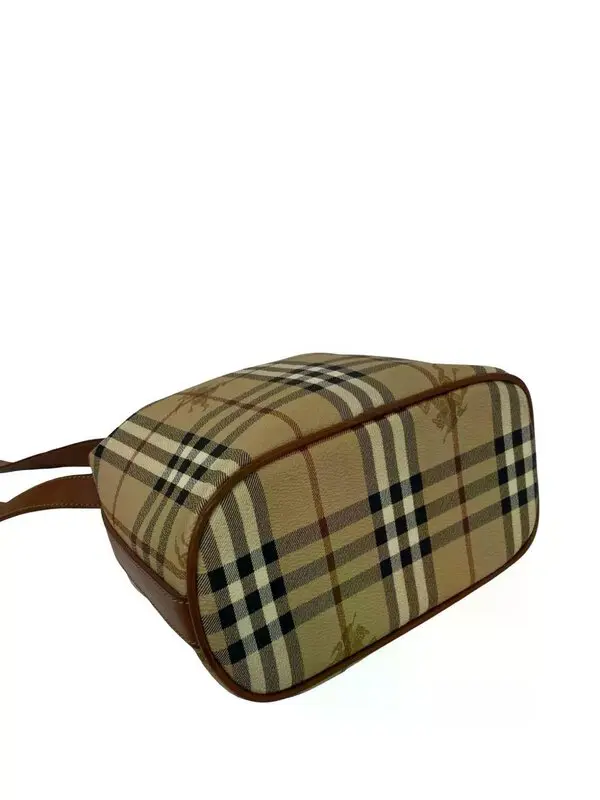 Burberry Haymarket Check Coated Canvas Drawstring Bucket Bag