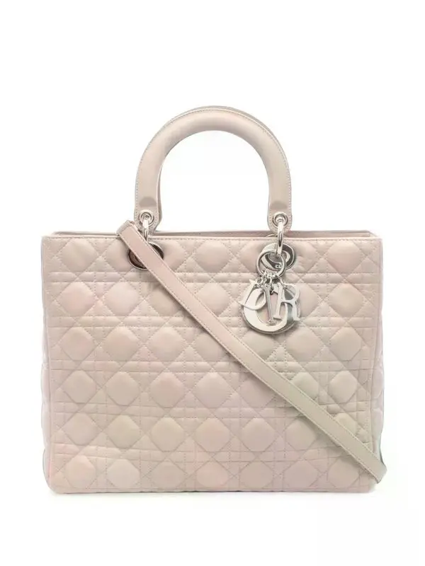 Dior 2010s Large Lady Handbag - Neutrals