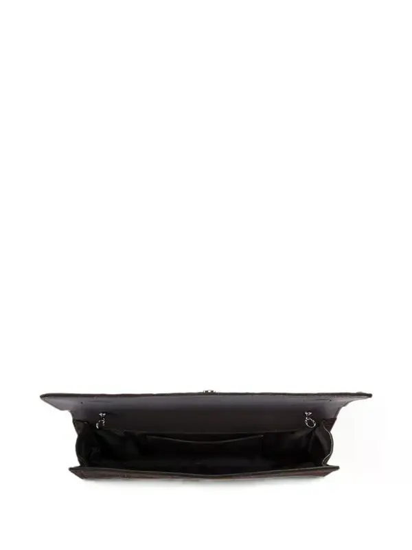 LE SILLA Crocodile-effect Suede Clutch Bag