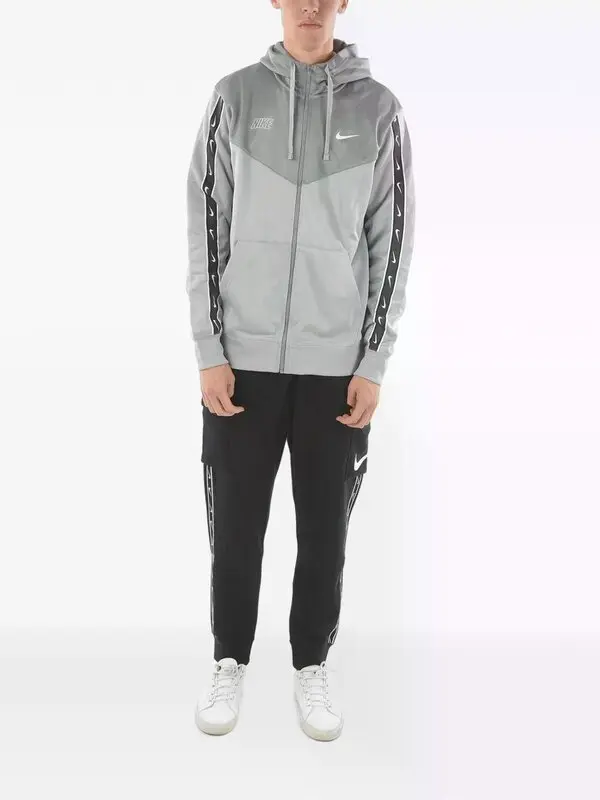 Nike Logo-print Zip-up Hoodie - Grey