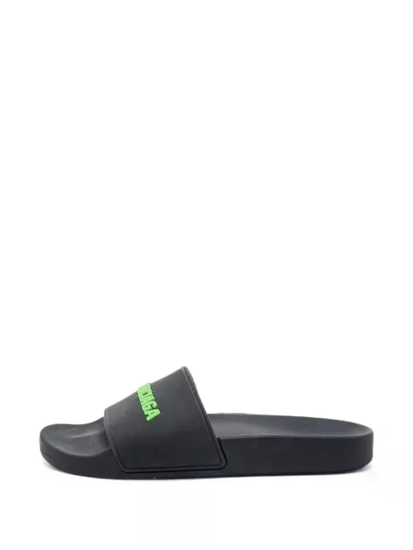 Balenciaga Logo-strap Sandals - Black