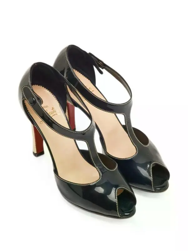 CHRISTIAN LOUBOUTIN T-strap Peep-toe Sandals - Black