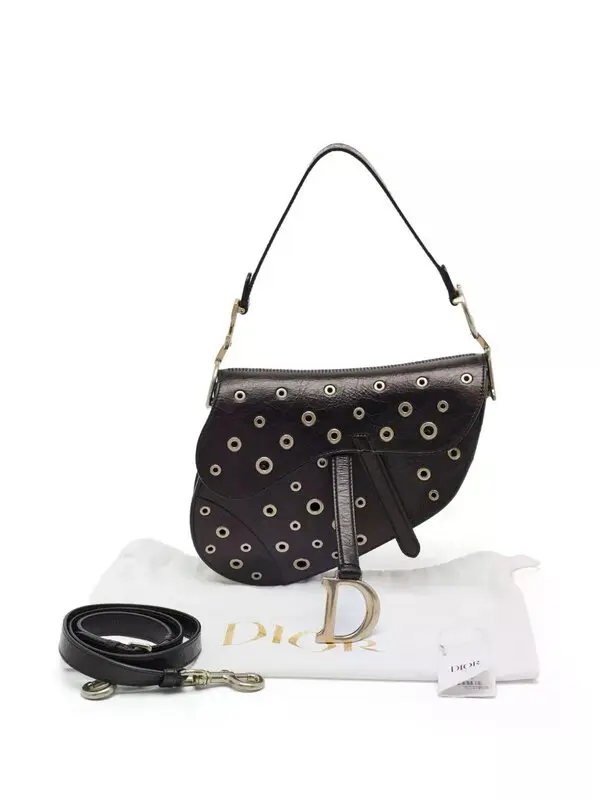 Dior 2024 Medium Saddle Eyelet-detail Shoulder Bag