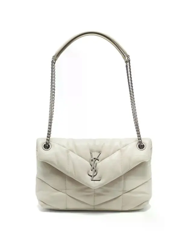 Saint Laurent 2022 Small Loulou Puffer Shoulder Bag - White