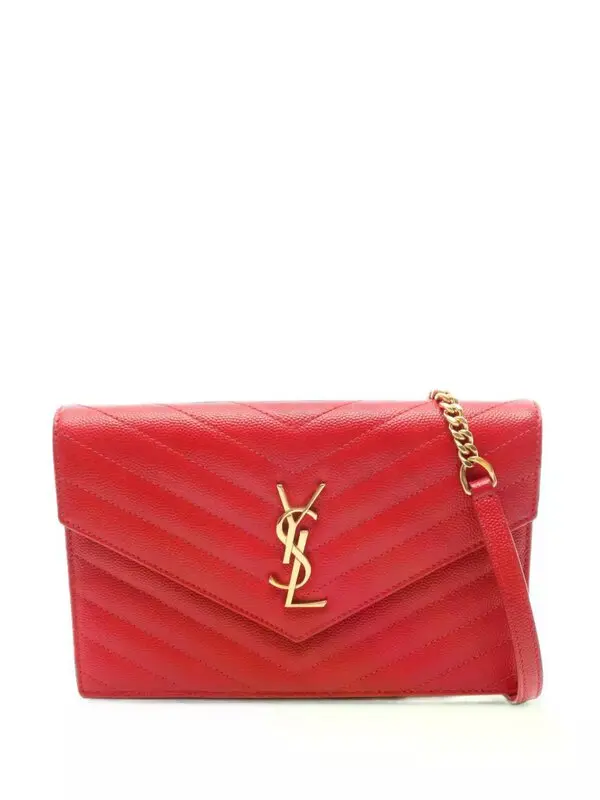 Saint Laurent 2000s Cassandre Envelope Cross Body Bag - Red