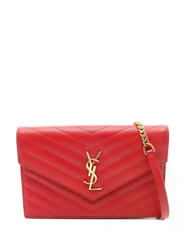 Saint Laurent 2000s Cassandre Envelope Cross Body Bag - Red