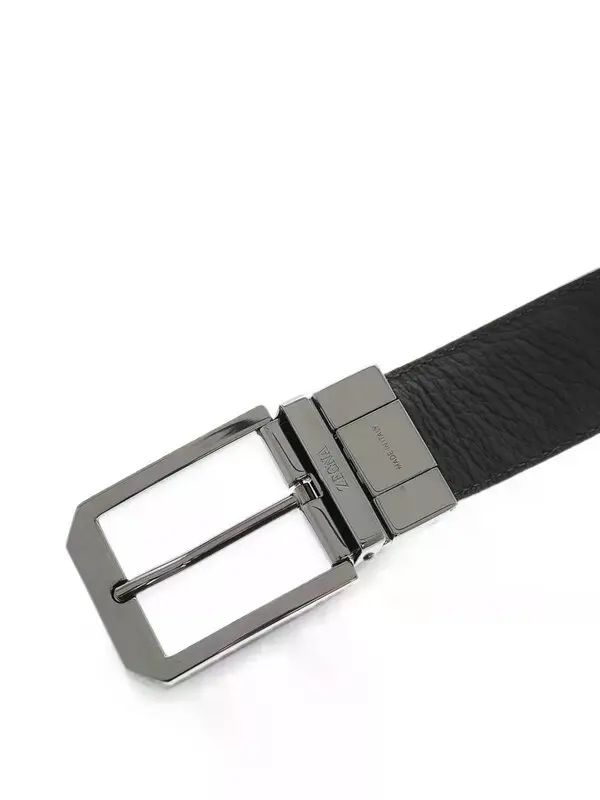 Zegna Reversible Hammered Leather Belt